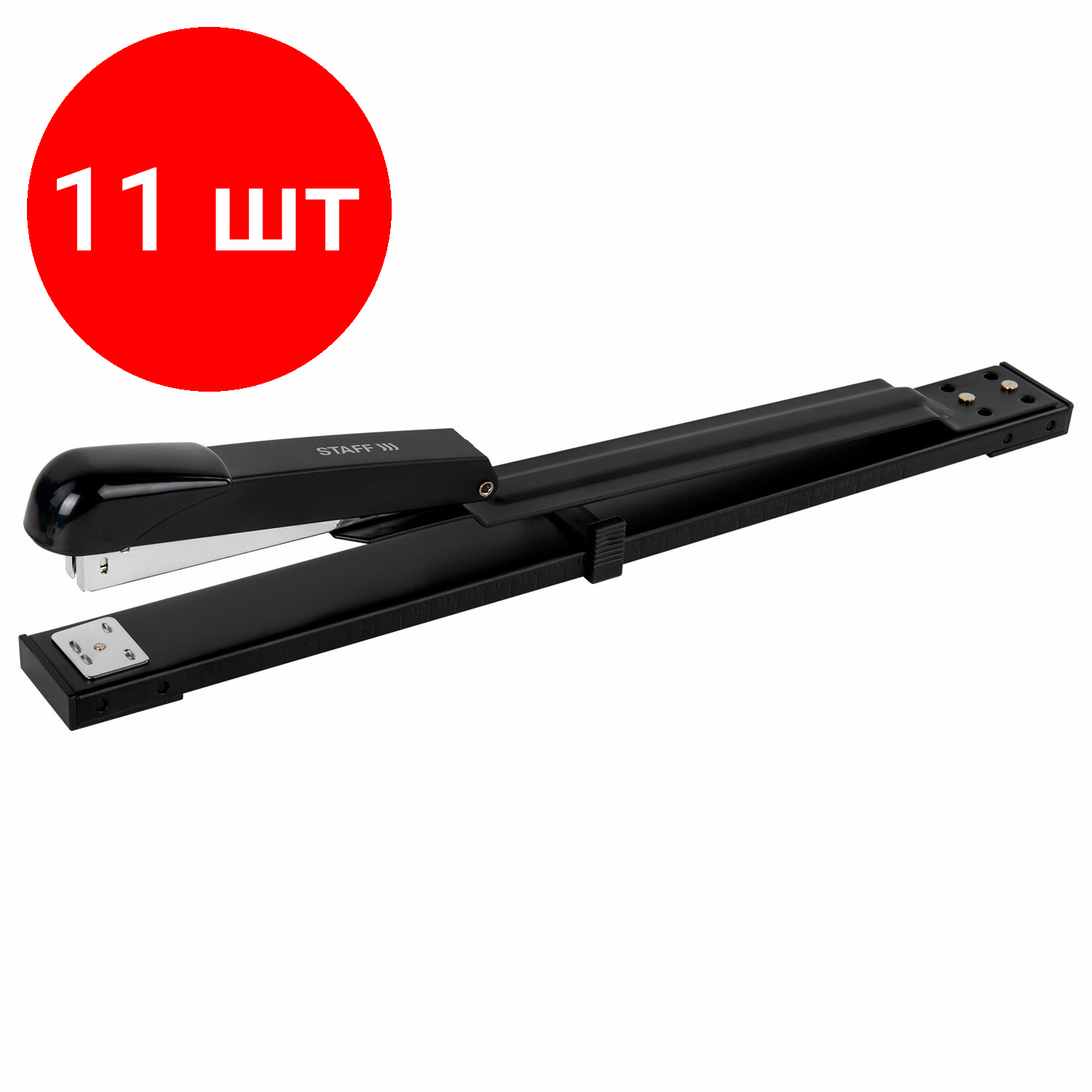 Комплект 11 шт, Степлер брошюровочный №24/6, 26/6 STAFF "Manager", до 25 листов, черный, 272753