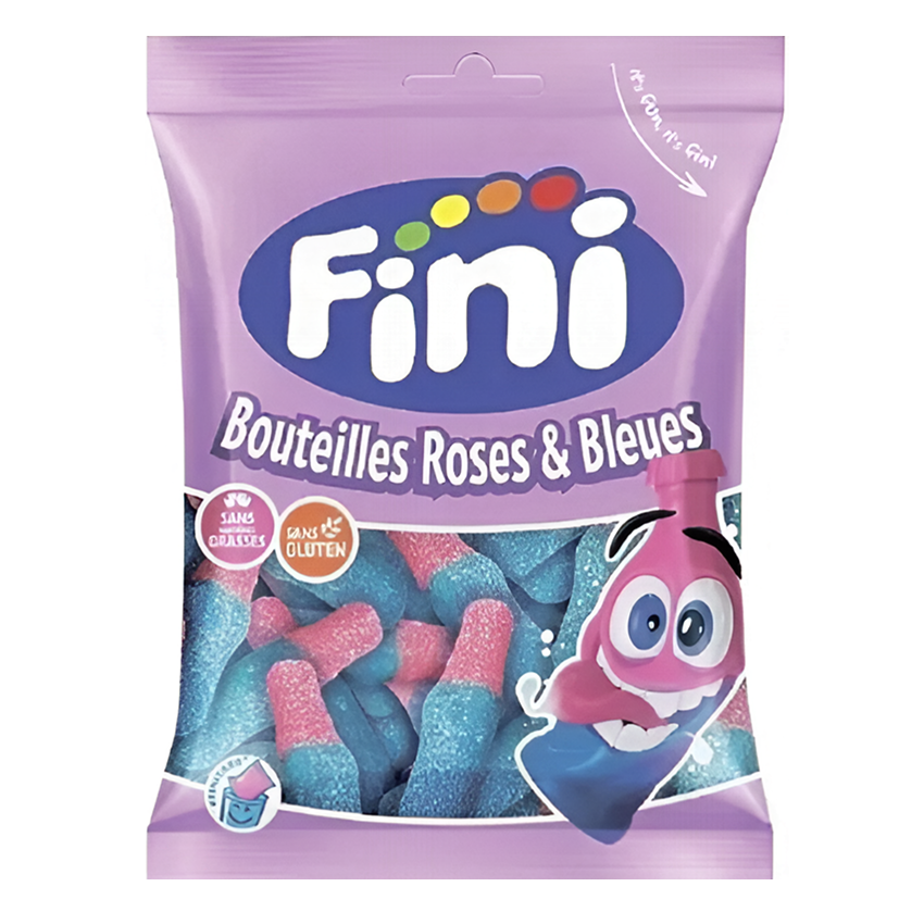 Fini жевательный мармелад Бутылочка розово-голубая 90 гр