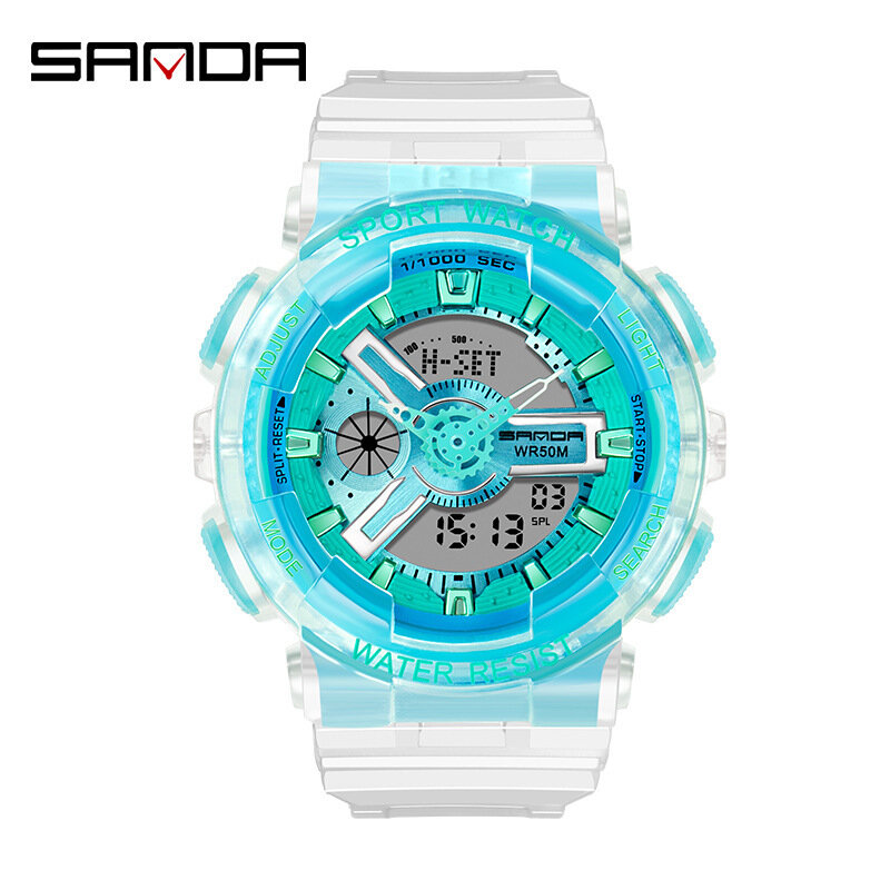 Санда Корейская модная тенденция Микро бизнес Светящийся Электронный Спортивный Тренд Студенческий Корейский Конфетный Детский Парный Часы