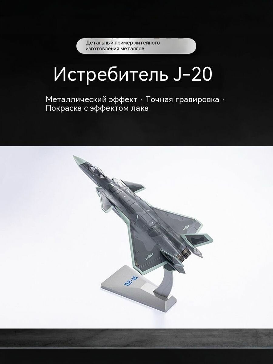 Цветная сборная модель истребителя Chengdu J-20 в масштабе 1:72
