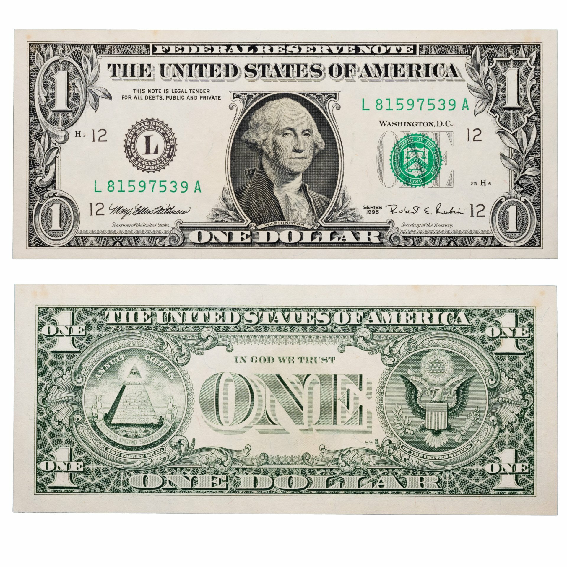 США 1 доллар 1995 Pick 496a L-Сан Франциско "FW" Fort Worth