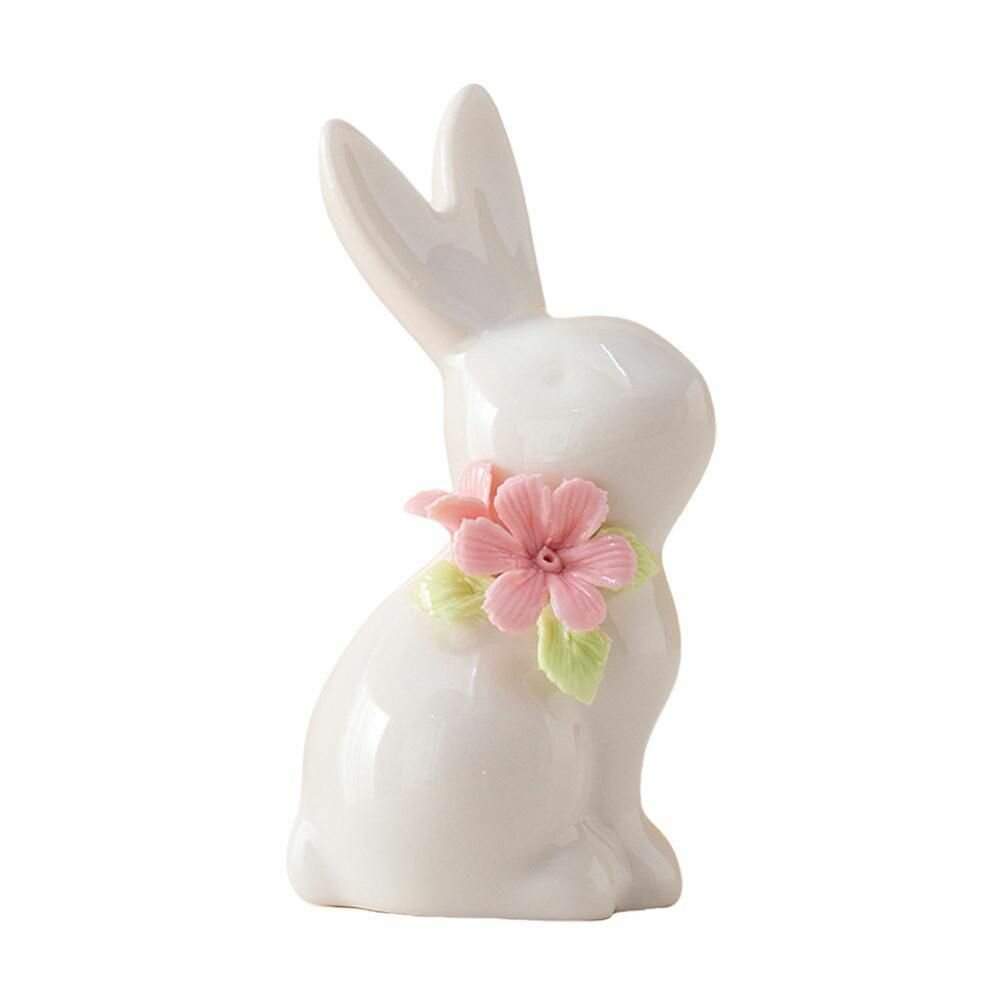 Керамические зайцы-пасхальные настольные фигурки декор для интерьера