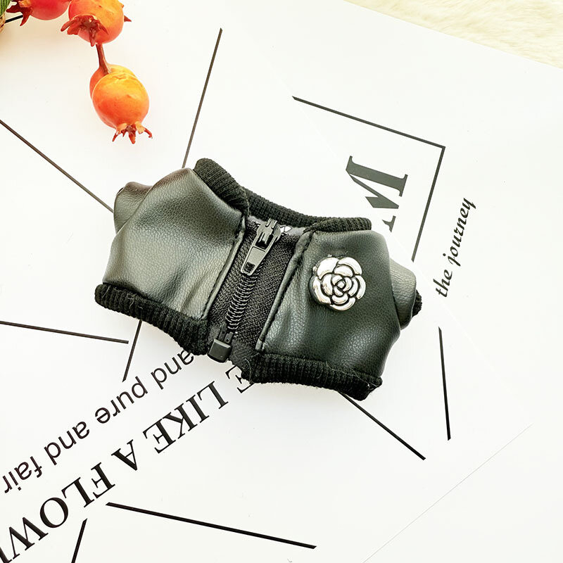 Только одежда】17 см подвеска Labubu, одежда для кошек, футболка, кожаная куртка, джинсы, юбка, аксессуары Labubu, милый