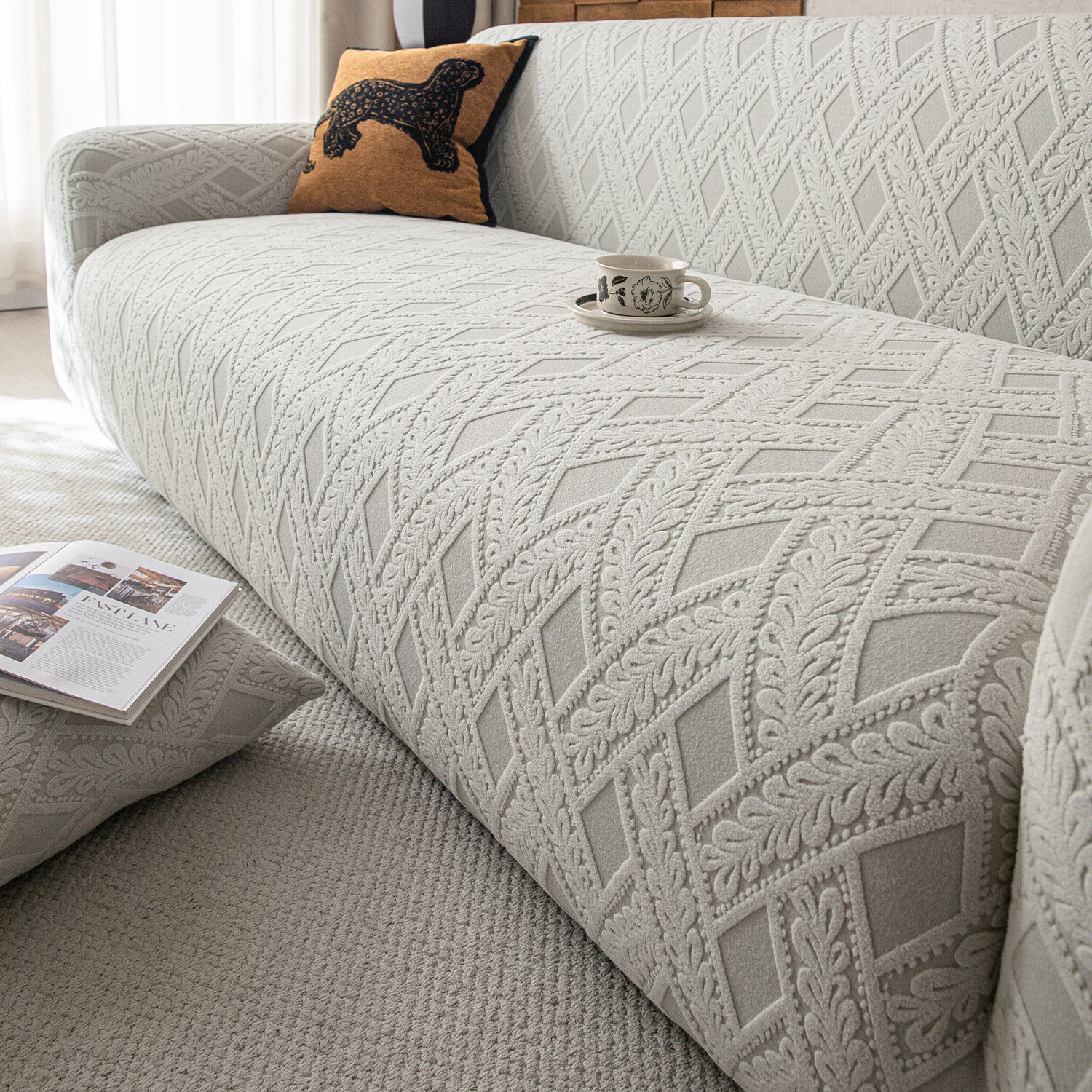 Чехол для дивана из жаккардового бархата 2026 года, новая модель, универсальный, растягивающийся, полный обхват, нескользящий, универсальный чехол для дивана