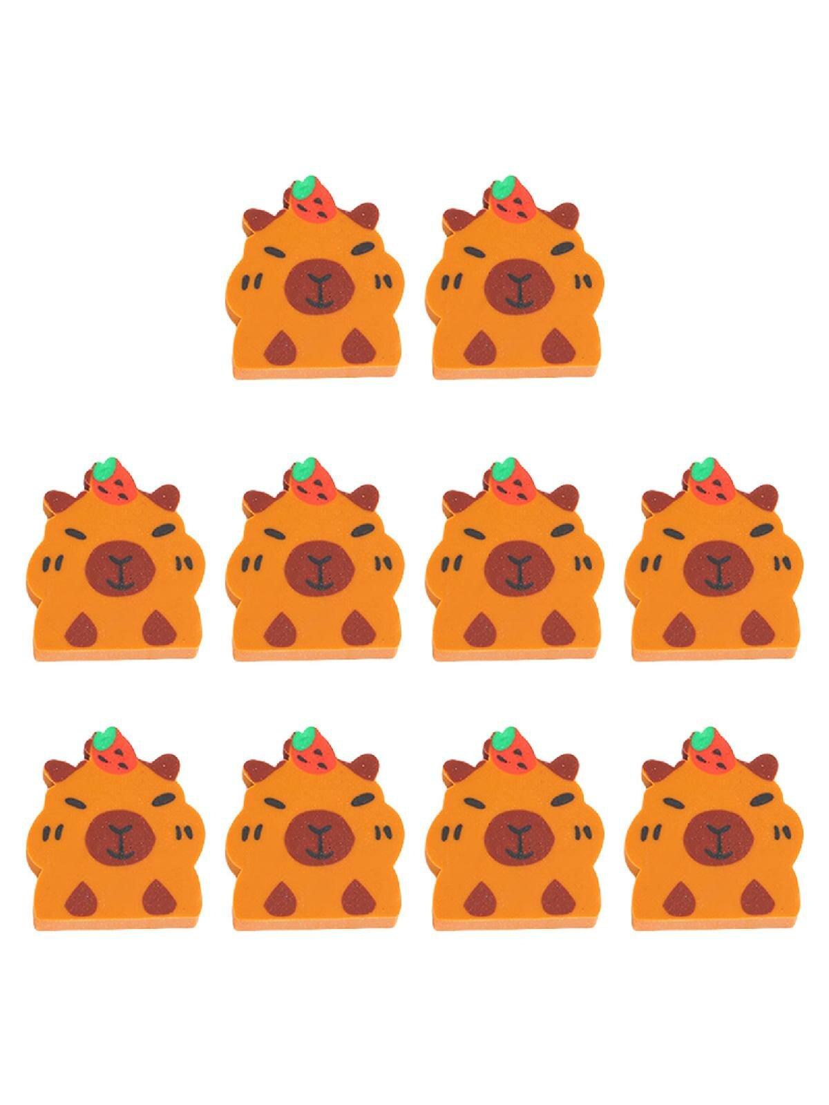 10 шт. Ластики-капибары, ластик с милыми животными, ластики "Назад в школу", призы в подарок