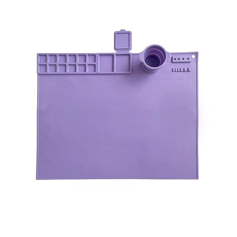 Многофункциональный коврик для рисования маслом Leden, детский художественный коврик, моющийся, с цветовой палитрой, многофункциональный силиконовый коврик для рисования