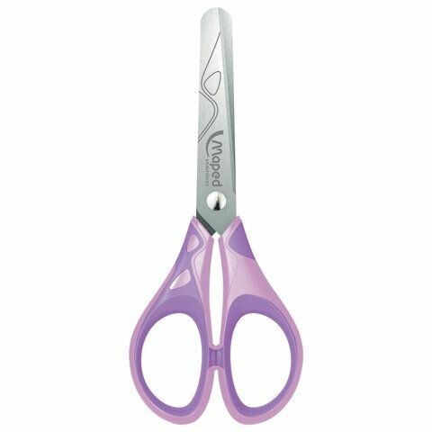 12 шт. Ножницы MAPED (Франция) "Essentials Soft", 130 мм, закругленные, цвет ассорти, 464411