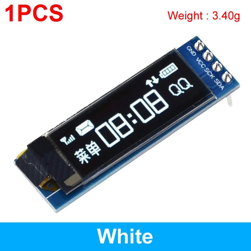 OLED модуль 0.91", белый, 1PCS, 128x32