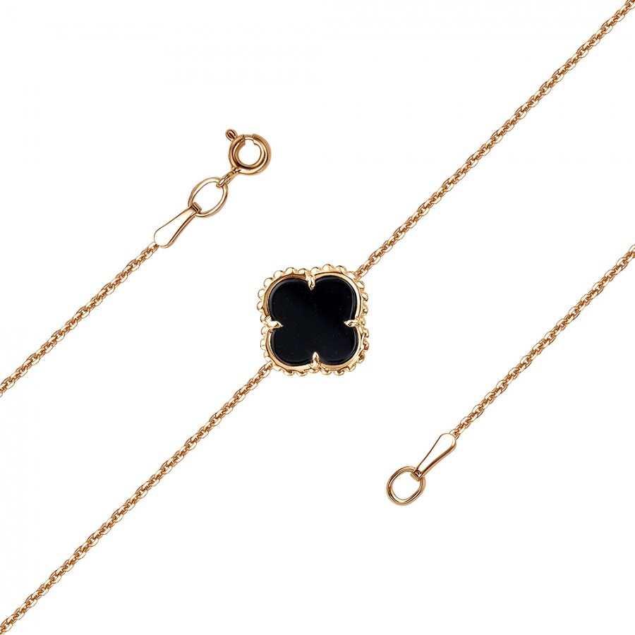 Браслет, золото, 585 проба, оникс