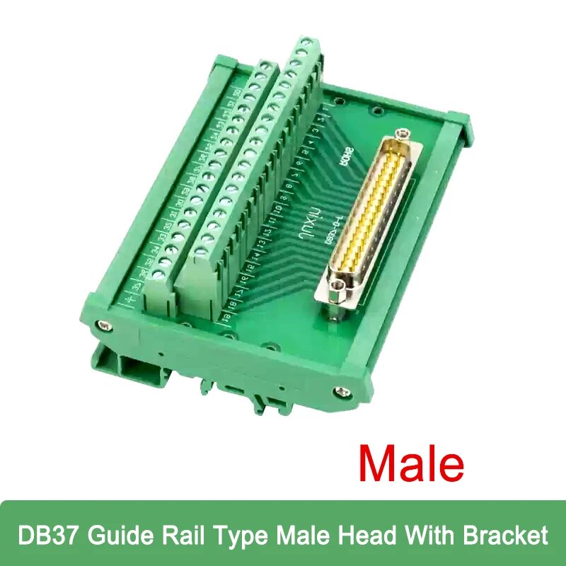 DB37 Guide Rail Type Male Head With Bracket