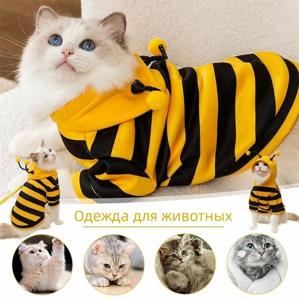 Pet Bee костюм с капюшоном костюм для питомца костюм с капюшоном для собак — фото 1