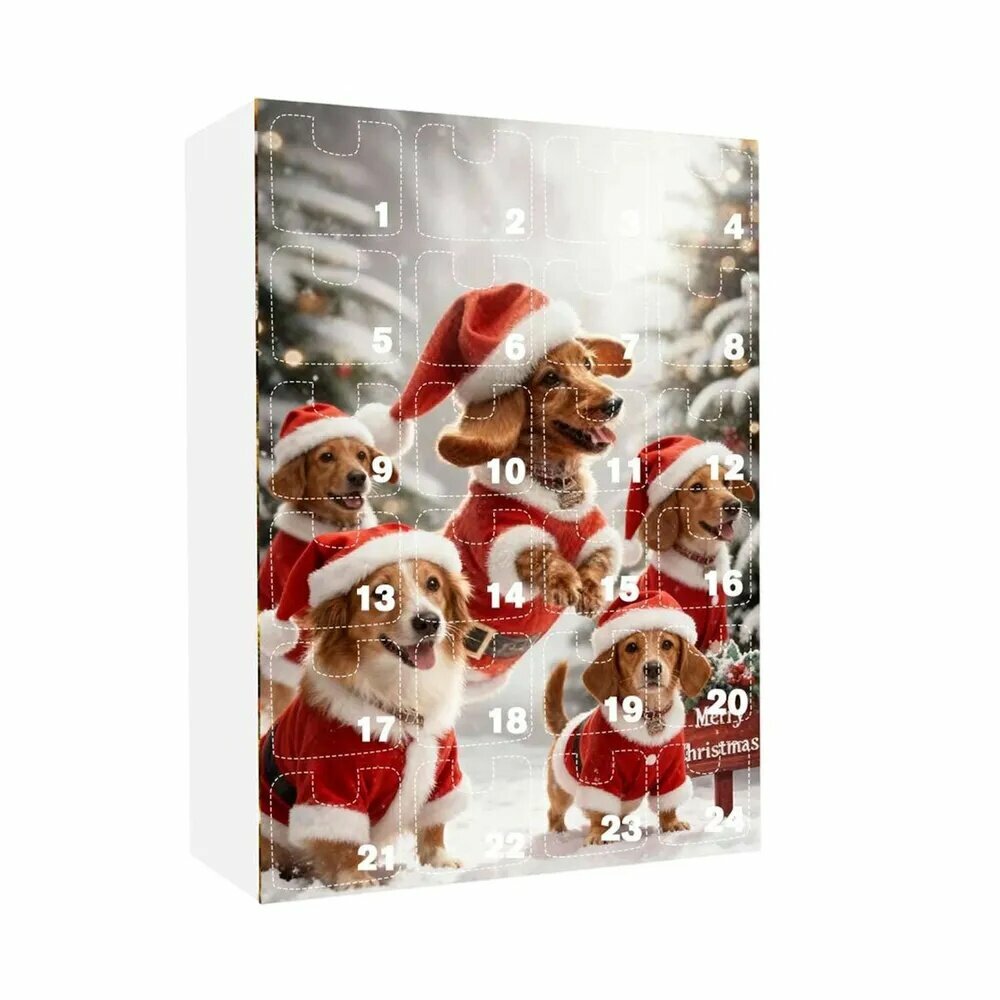 Адвент-календарь Такса в кружке , 24 дня, акриловые украшения, милый подарок для любителей собак