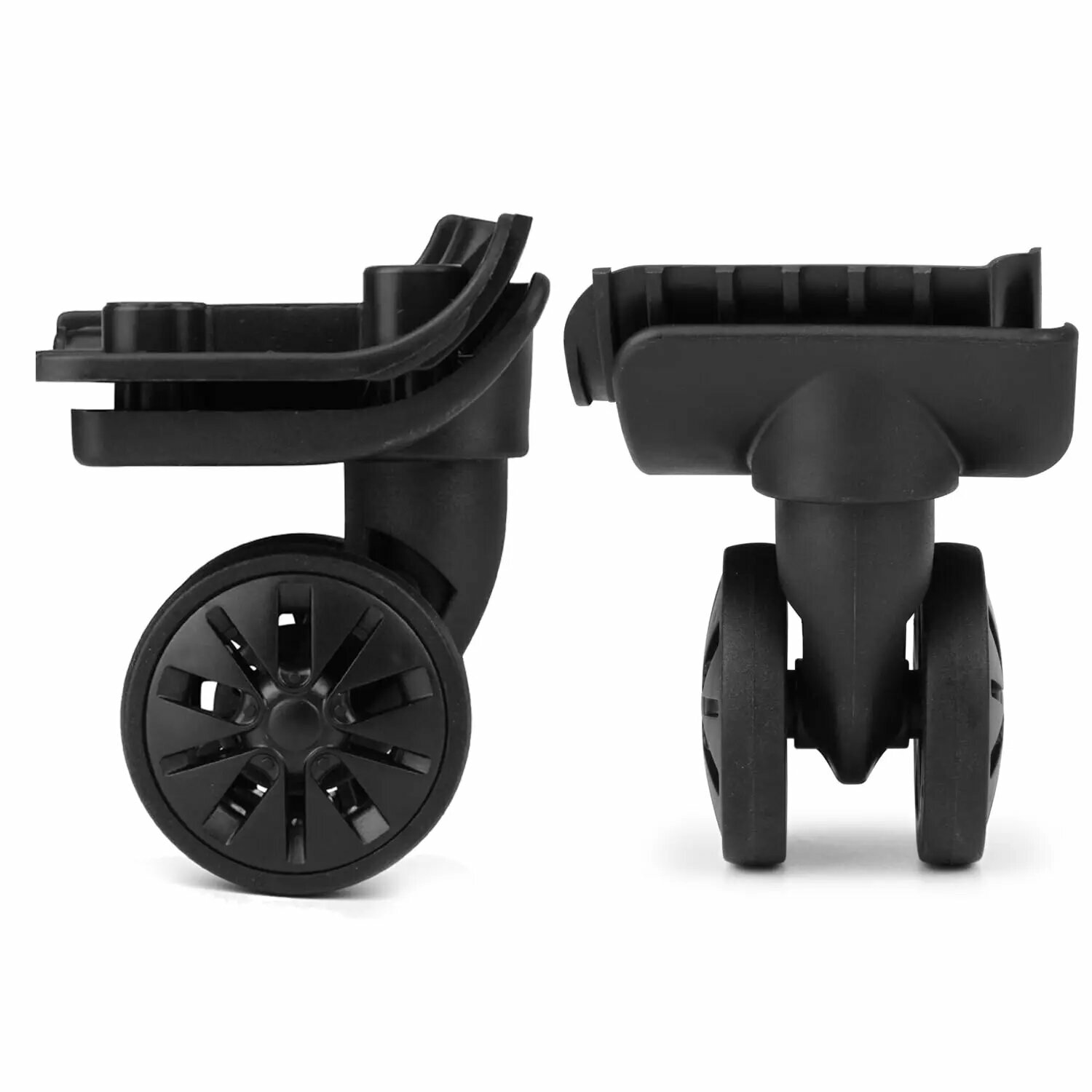 GUGULUZA 1 пара колес для багажа, сменное колесо для чемодана с 4 отверстиями для винтов, ролик для тележки, двухрядный, 360 ° Ремкомплект спиннера