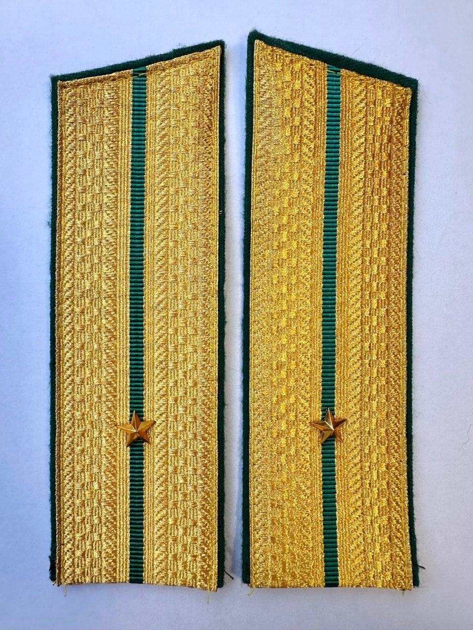 Погоны Пограничной службы Пс Фсб в сборе картон Младший Лейтенант золотые Скос 17см