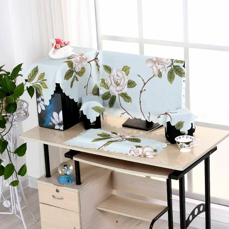 Чехол для компьютера из хлопка и льна, защитный чехол для LCD-монитора, чехол для настольного компьютера