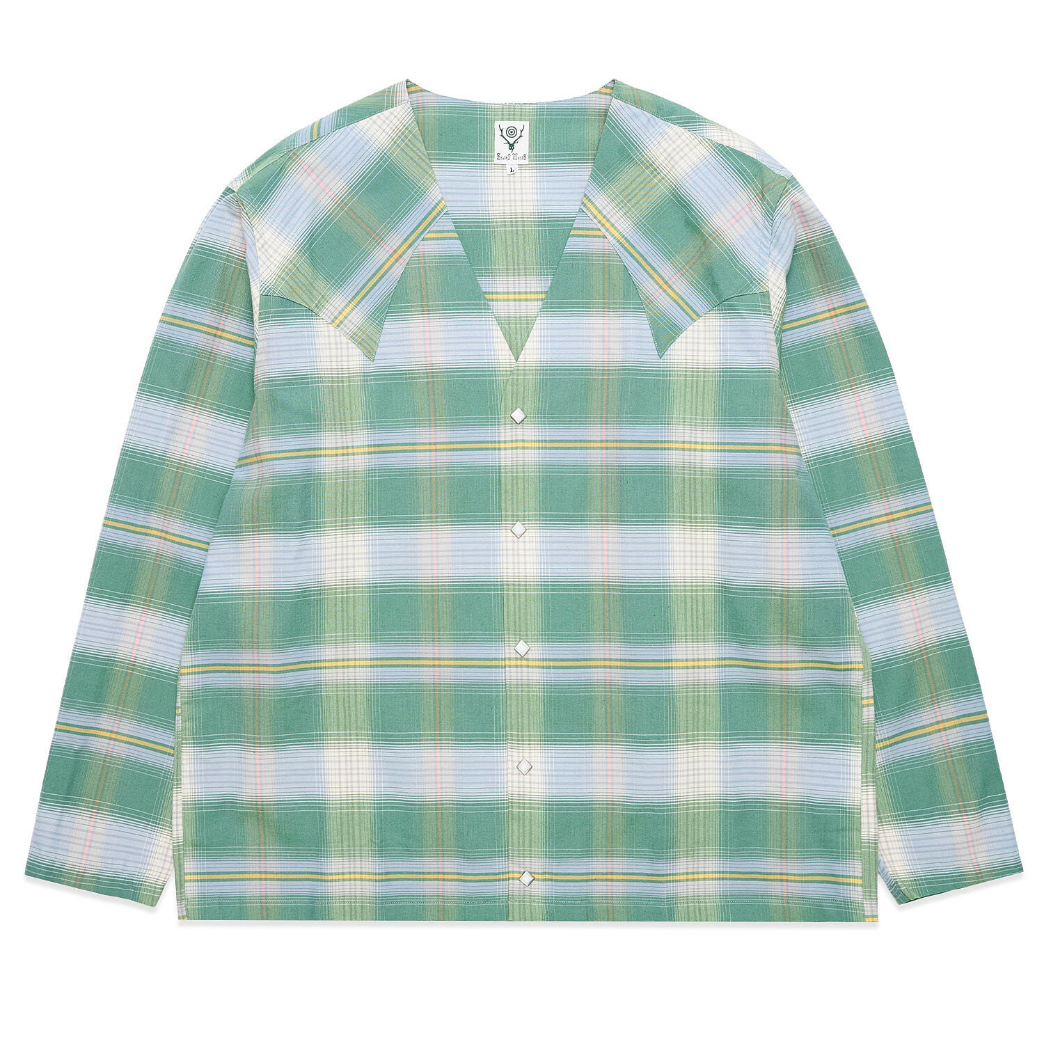 Рубашка РУБАШКА SOUTH2 WEST8 V NECK D.P. WESTERN SHIRT TARTAN PLAID