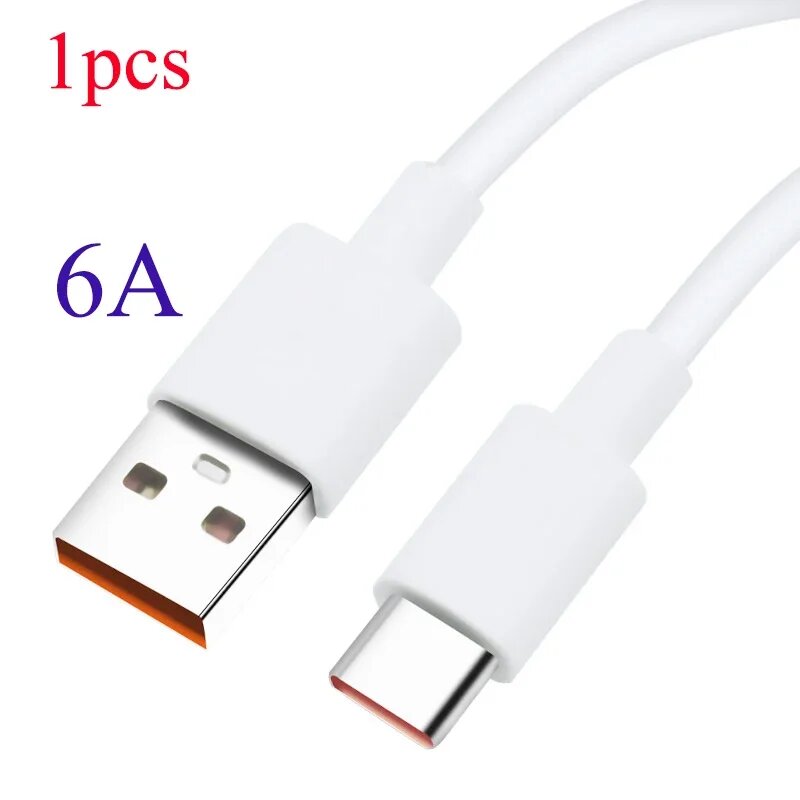 Кабель USB Type C 6A 0.3m, 1PCS