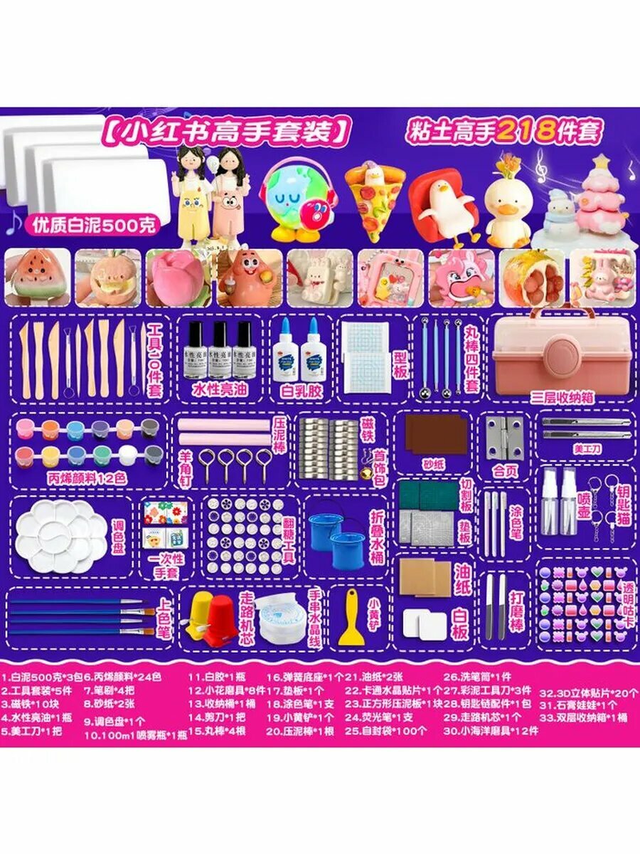 Набор глины (218 деталей — Красная шапочка)