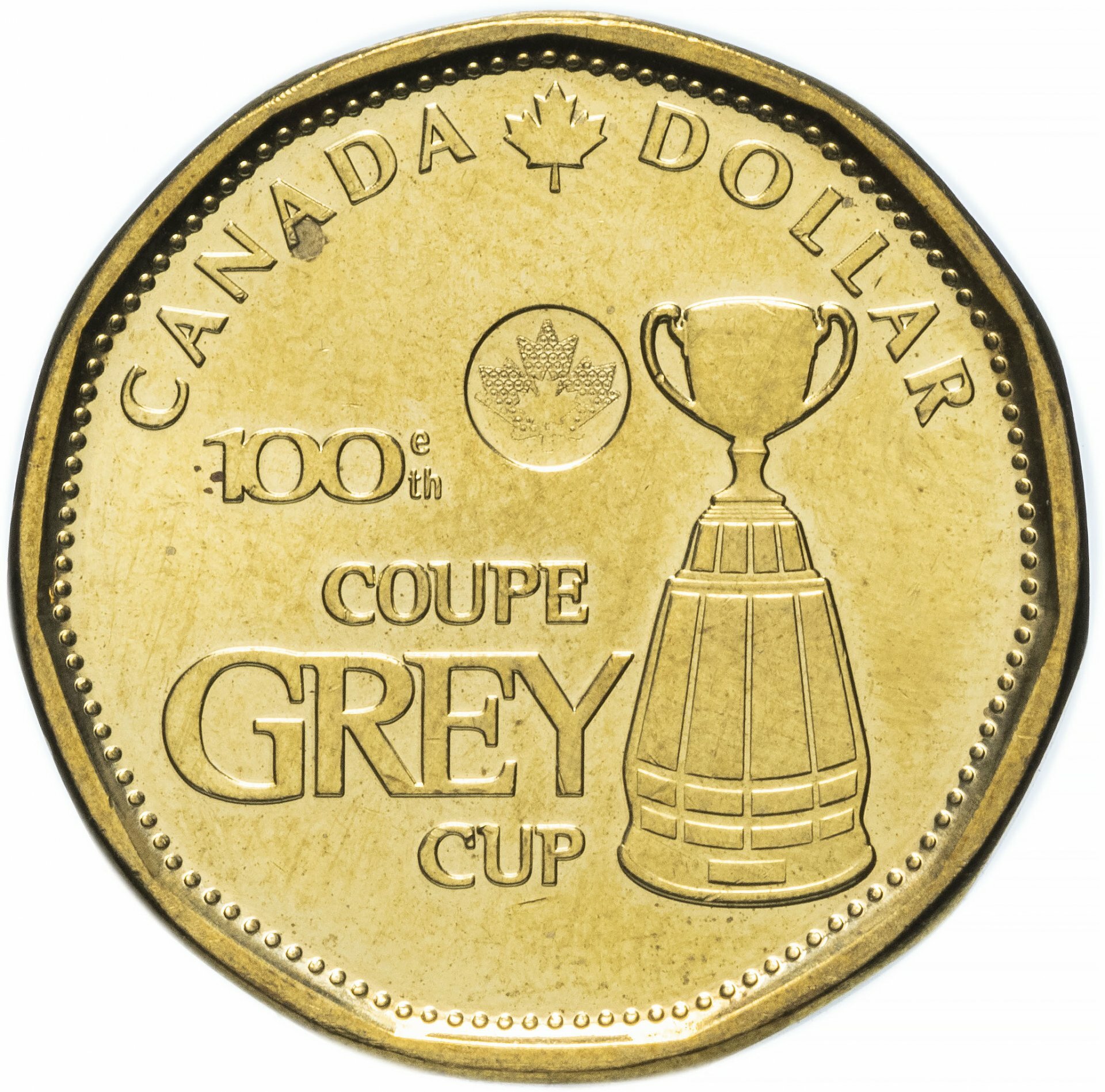 Канада 1 доллар 2012 100-ый кубок Грея, Сталь, в сохранности UNC