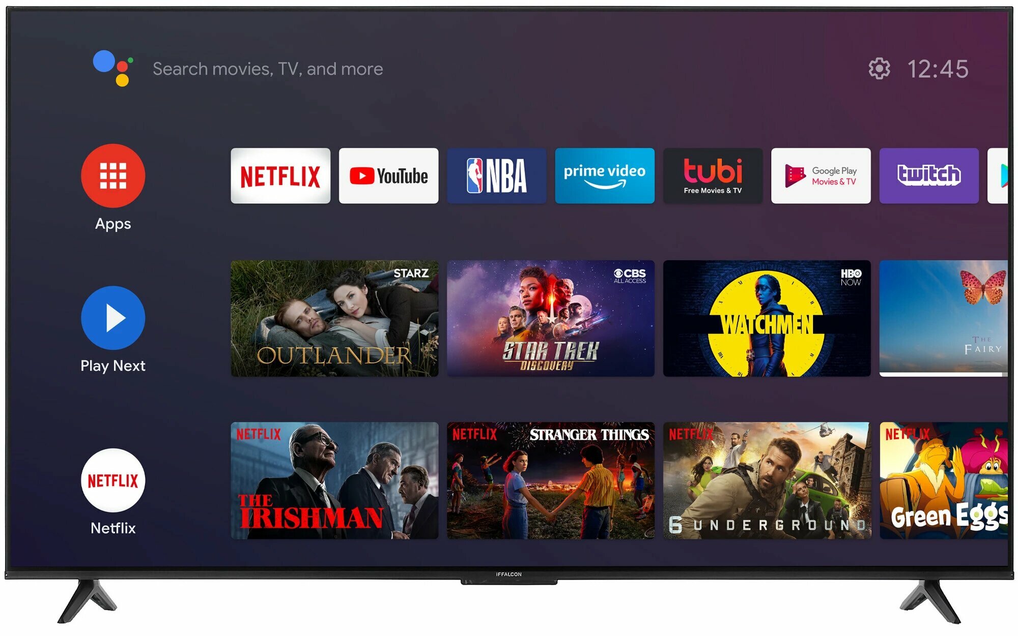 65" (165 см) LED-телевизор iFFALCON IFF65U62 черный, Direct LED, 4K UltraHD, Wi-Fi, Google TV