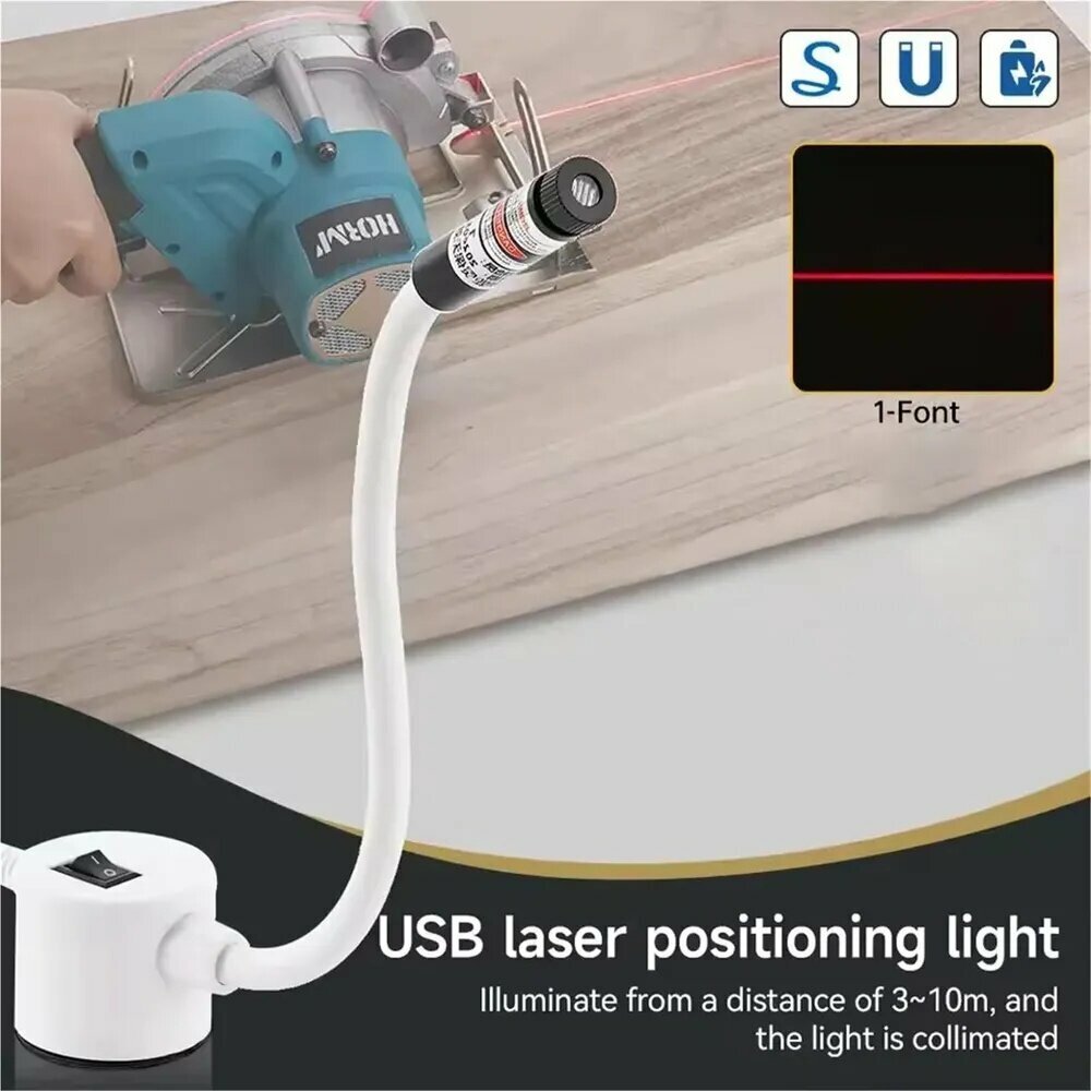 Лазерный USB-указатель с крестом, линией и точкой для портных и столяров