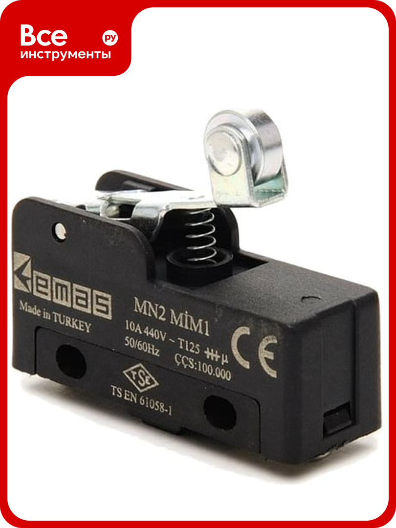 Мини-выключатель Emas MN2MIM1 с пластико-металлическим корпусом, интегрированным роликом переключения и серией