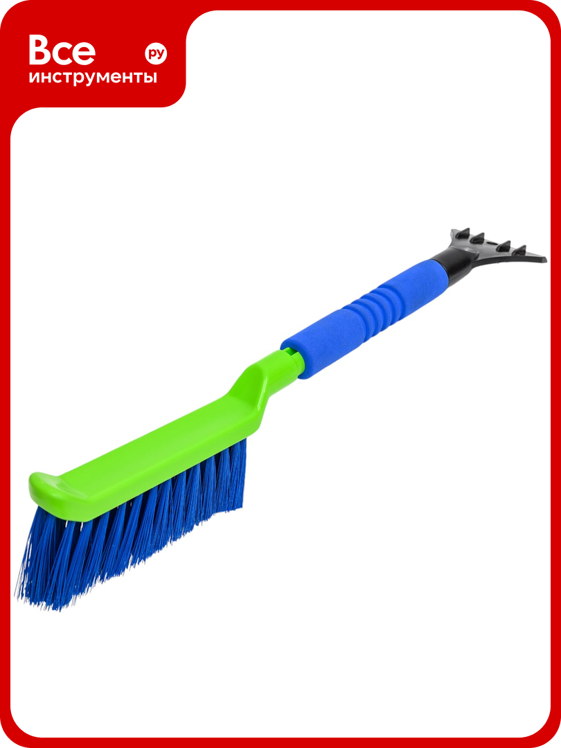 Щетка со скребком Oktan синяя 425 мм KGA3-01-03, пластиковая рукоятка, полипропиленовая щетина, ABS‑скребок