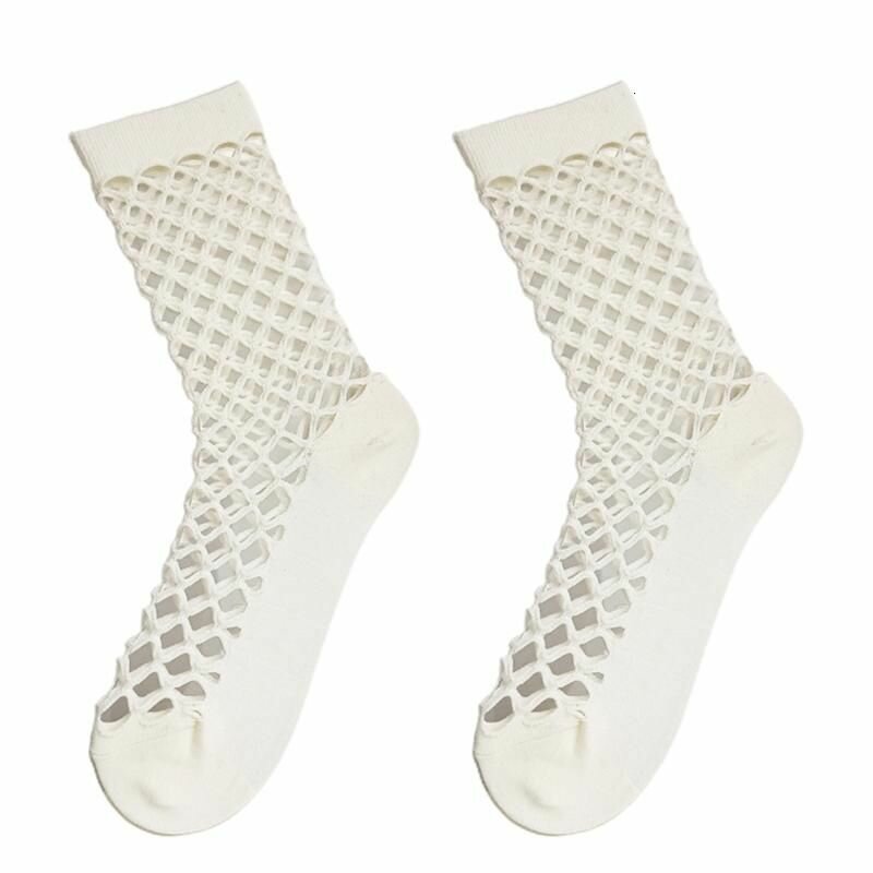 Женские ажурные сетчатые гольфы, Белый