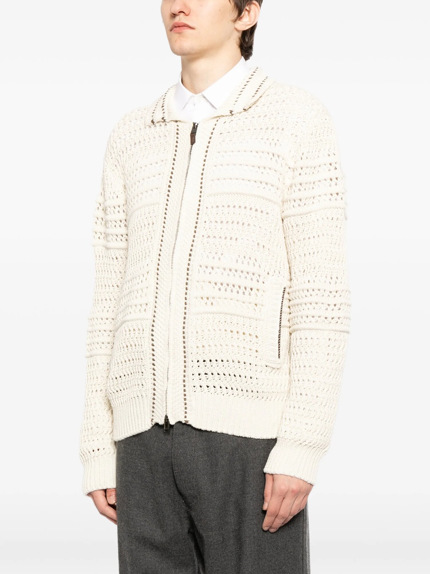 Кардиган Canali Zip knitted cardigan, размер 48 — фото 1