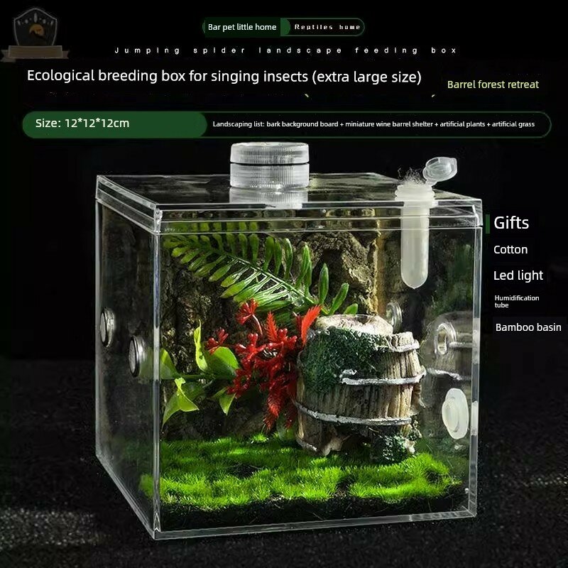 Клетка для разведения прыгающих пауков, премиум-террариум для пауков, для цикад, стрекоз, высокопрозрачный контейнер