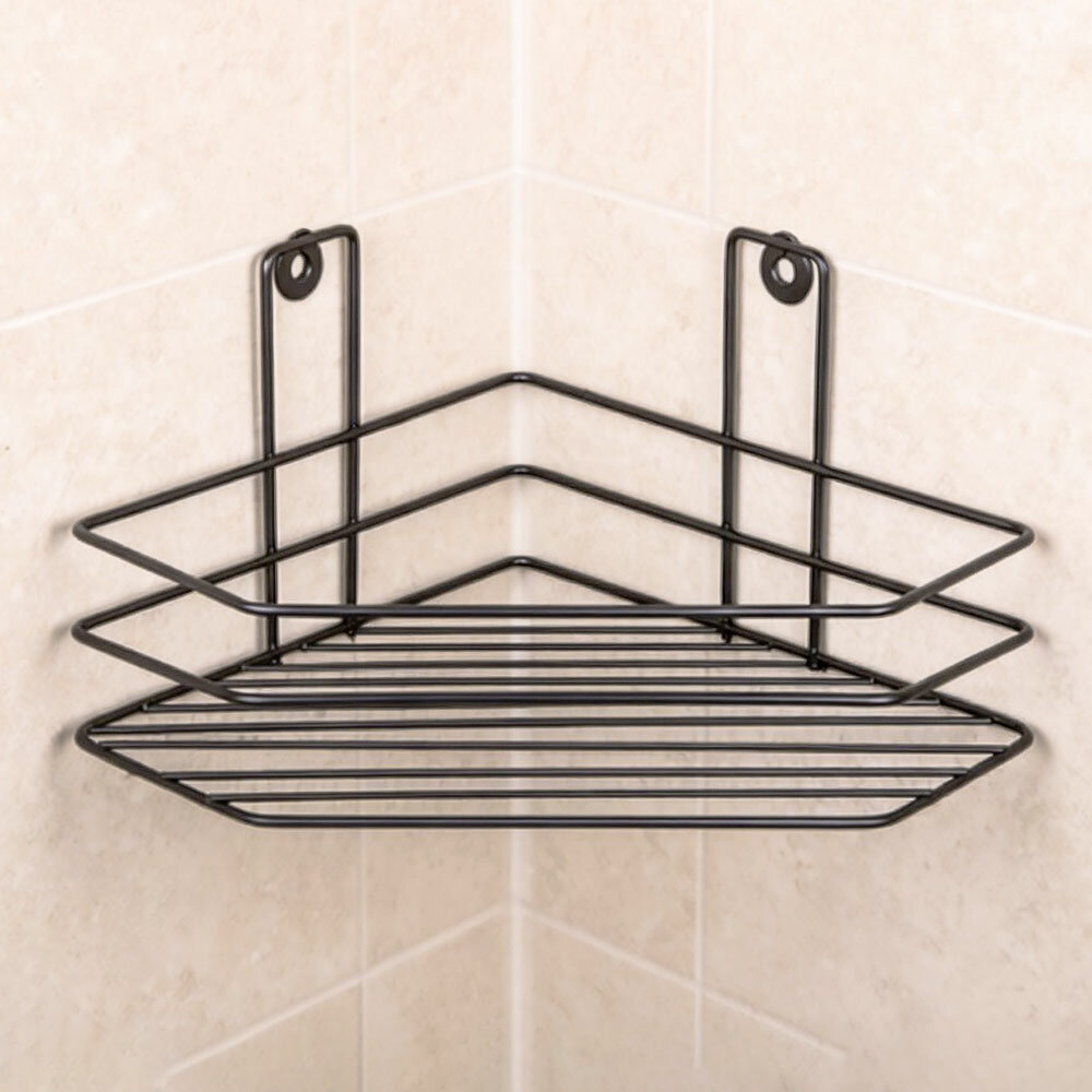 Полка угловая 1-ярусная трапеция 18*180*11см черная, ПТ-1Ч