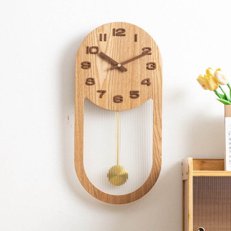 Новые настенные часы в китайском стиле с маятником: Lu Yu Shi Er Time Window Fat Eight, винтажные бесшумные часы с маятником.