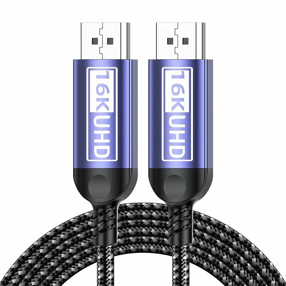 Кабель DisplayPort 2.1 16K 60 Гц 8K 120 Гц для телевизора, ПК, компьютера, монитора, длина 1 м, 2 м, 3 м, 5 м, поддержка HDR и VRR, 80 Гбит/с.