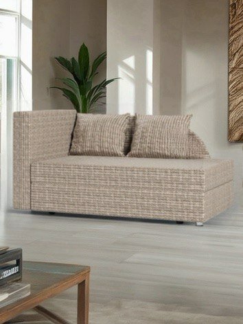 Диван-кровать Софа "Малыш", Еврокнижка (Выкатной) бежевая рогожка Корфу левый угол