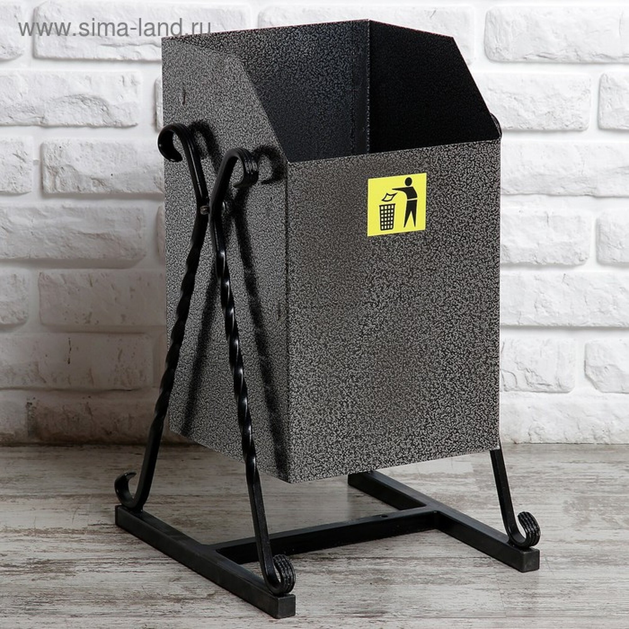 Урна уличная "Квадратная на гнутых ножках" 22 л, Серая, бак 0,5 мм, 50 х 33 х 33 см 3572241