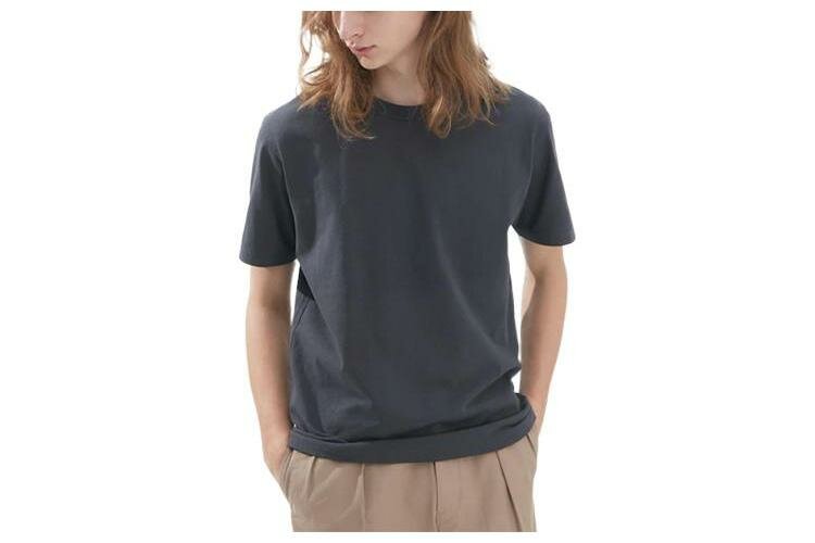 Футболки унисекс UNIQLO U Коллекция с круглым вырезом стандартный крой асфальтово-серые (asphalt gray) S EU