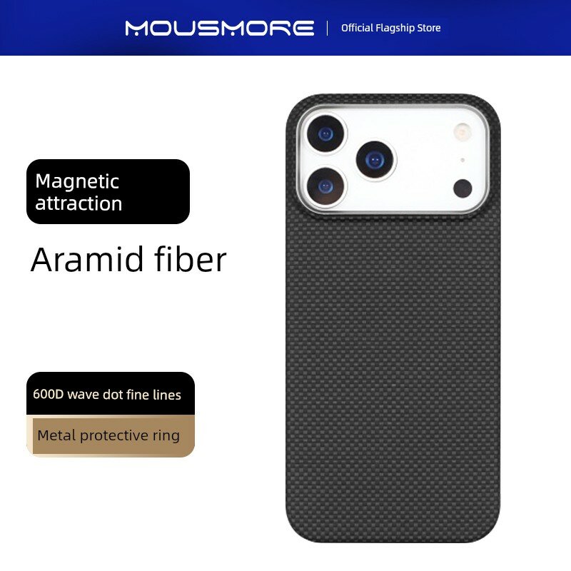 IPhone 17 Pro Магнитный Чехол из Арамида 600D, Тонкий Ударопрочный Защитный Чехол для iPhone 17 Pro