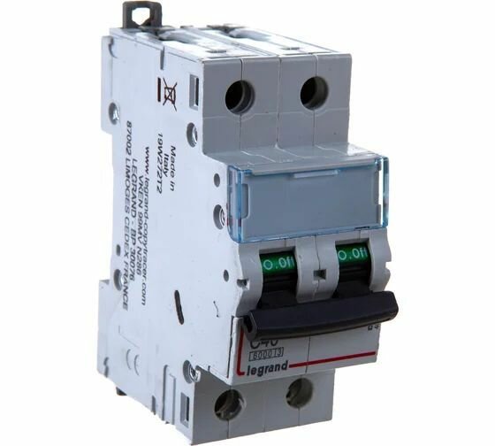 Автоматический выключатель Legrand DX3-E C40 2П 6000/6kA 407281