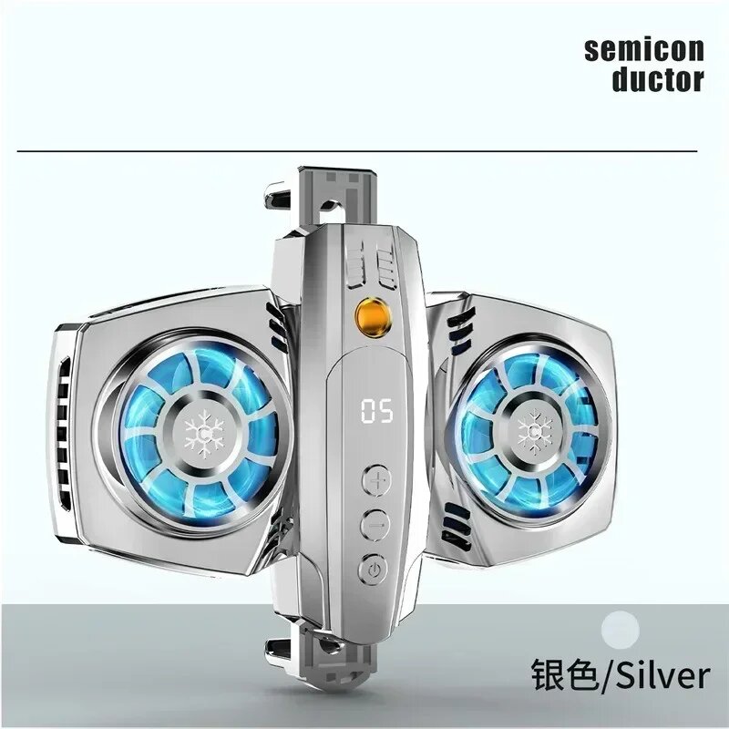 K4 новый радиатор для мобильного телефона, полупроводниковый задний зажим, двойной охлаждающий вентилятор, игровой кулер PUBG для IPhone/Sumsung/Xiaomi, крутой радиатор K4-Silver