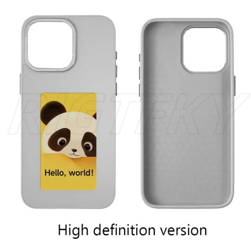 Чехол для телефона с умным экраном E-ink NFC высокой четкости для iPhone 16, Для iPhone 13, Gray.