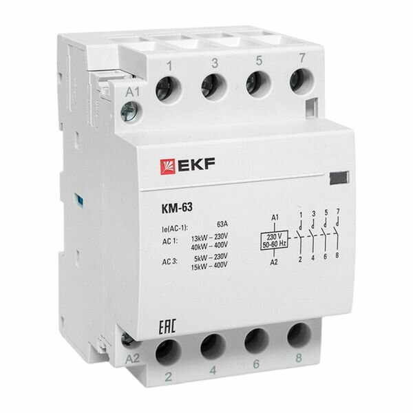 Контактор модульный КМ 63А 4NО (3 мод.) EKF PROxima