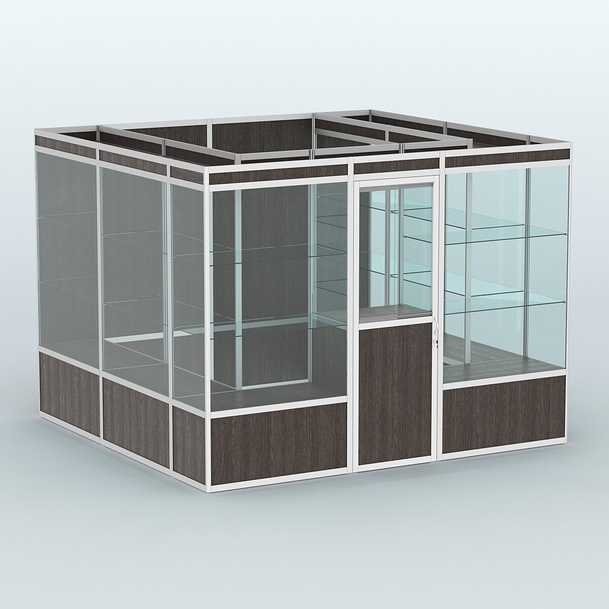 Павильон из профиля пристенный №9а (6,75 кв. м), Дуб Венге