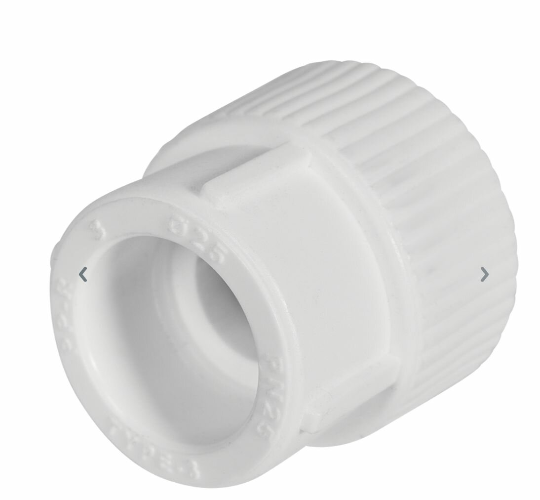 PA22014P Pro Aqua d 25-3/4 PP-R Муфта комбинированная ВР Белая