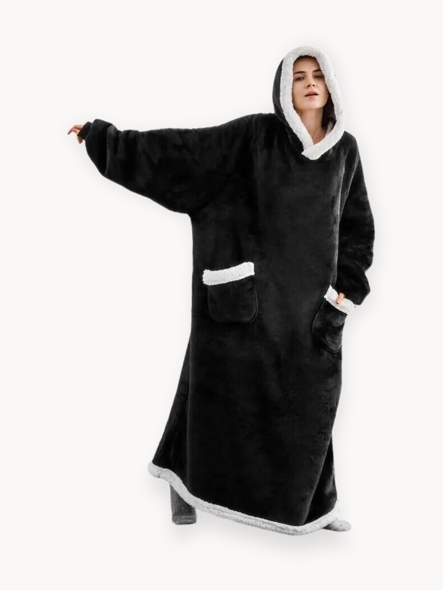 Плед с рукавами , Велюр искусственный, 150 см х 82 см