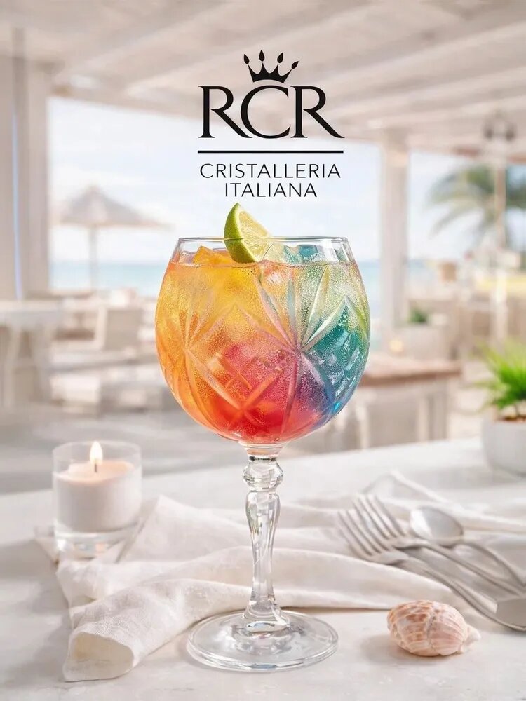 Бокалы для коктейлей, подарочный набор RCR "Style Melodia" 2 шт, 650 мл. Хрустальное стекло. Италии