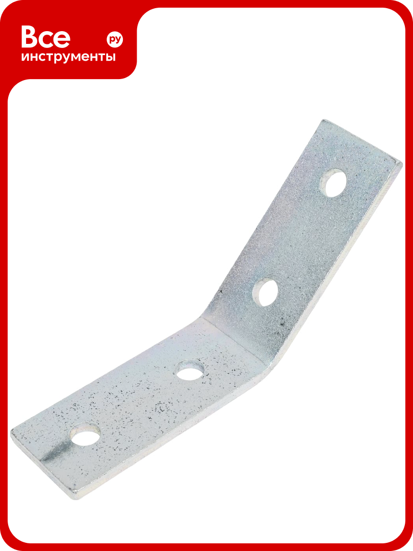 Уголок OSTEC 45 град, №8, 4 отверстия, толщ. 5,0 мм, гальван. цинк УС45-8-5,0-ЭЦ