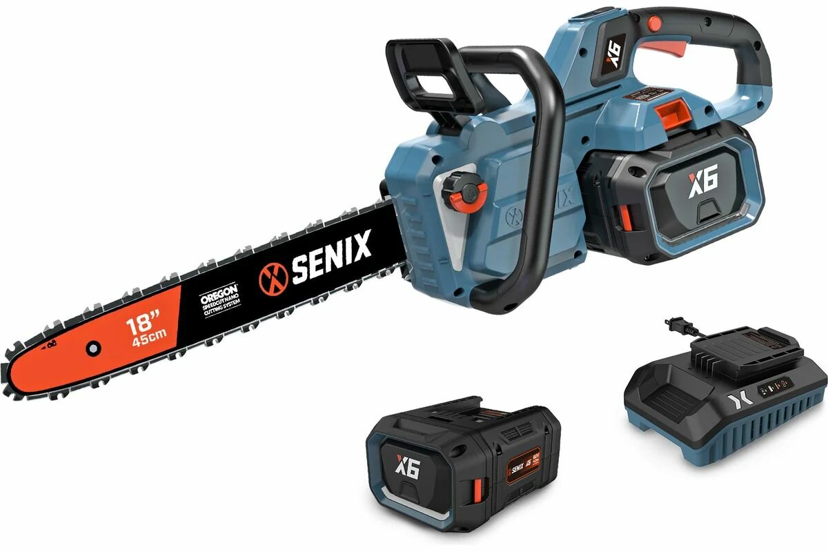 Пила аккумуляторная цепная SENIX CSX6-M-EU с АКБ 4 А/ч и ЗУ