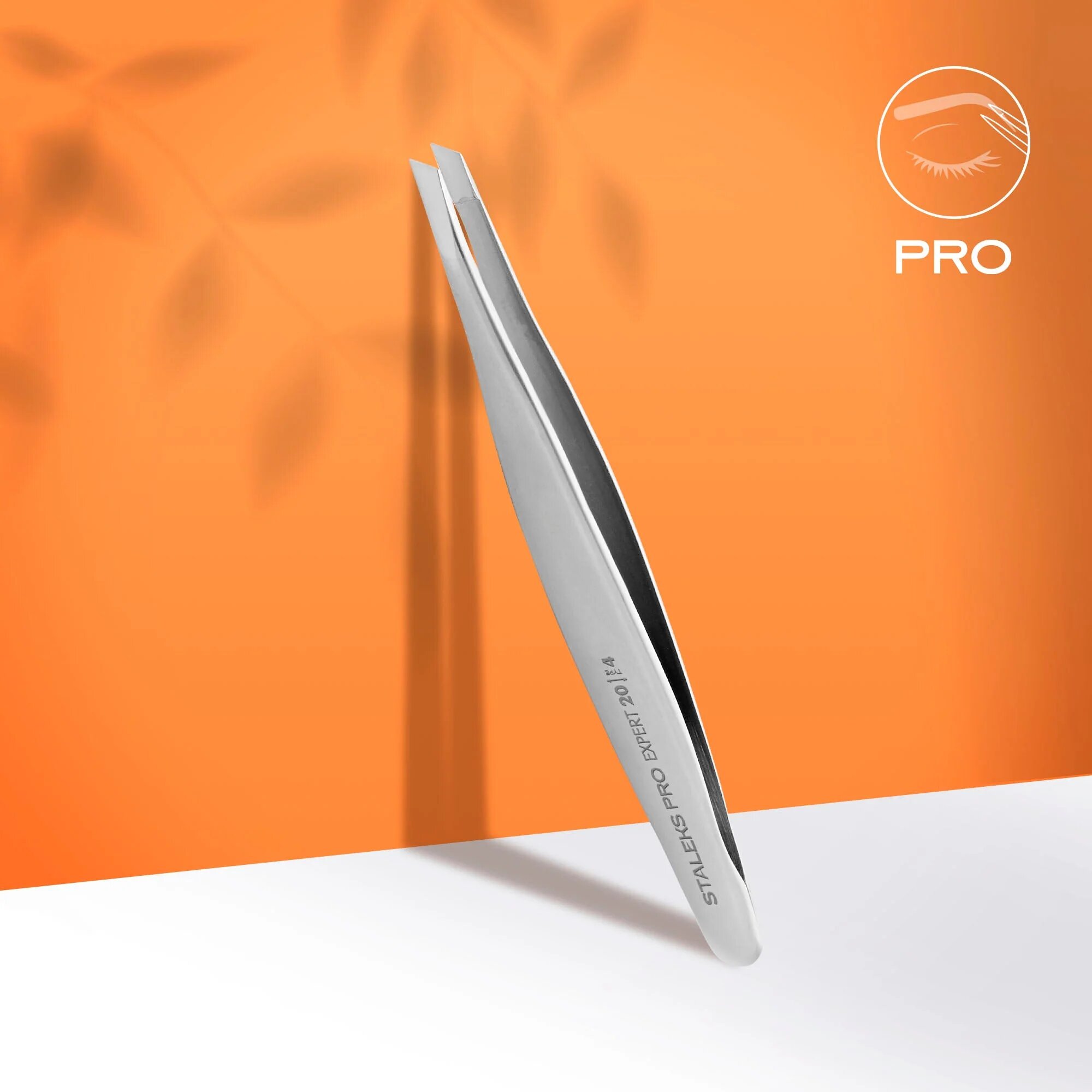 Пинцет для бровей Staleks Pro EXPERT 20 TYPE 4, узкие скошенные кромки