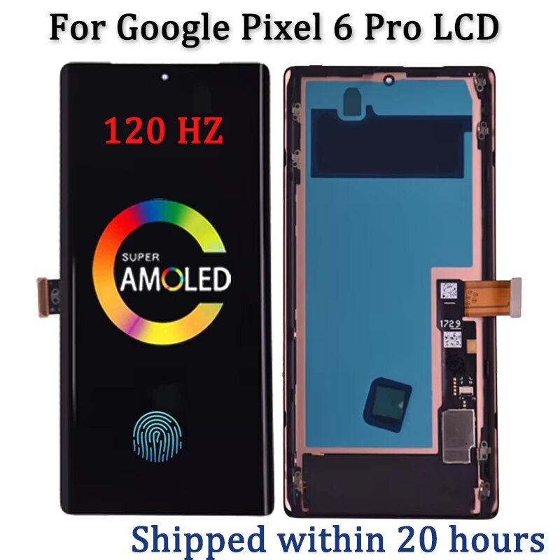 AMOLED-дисплей для Google Pixel 6 Pro, сенсорный экран, дигитайзер в сборе для Pixel 6 Pro GLUOG G8VOU GF5KQ, замена LCD-экрана