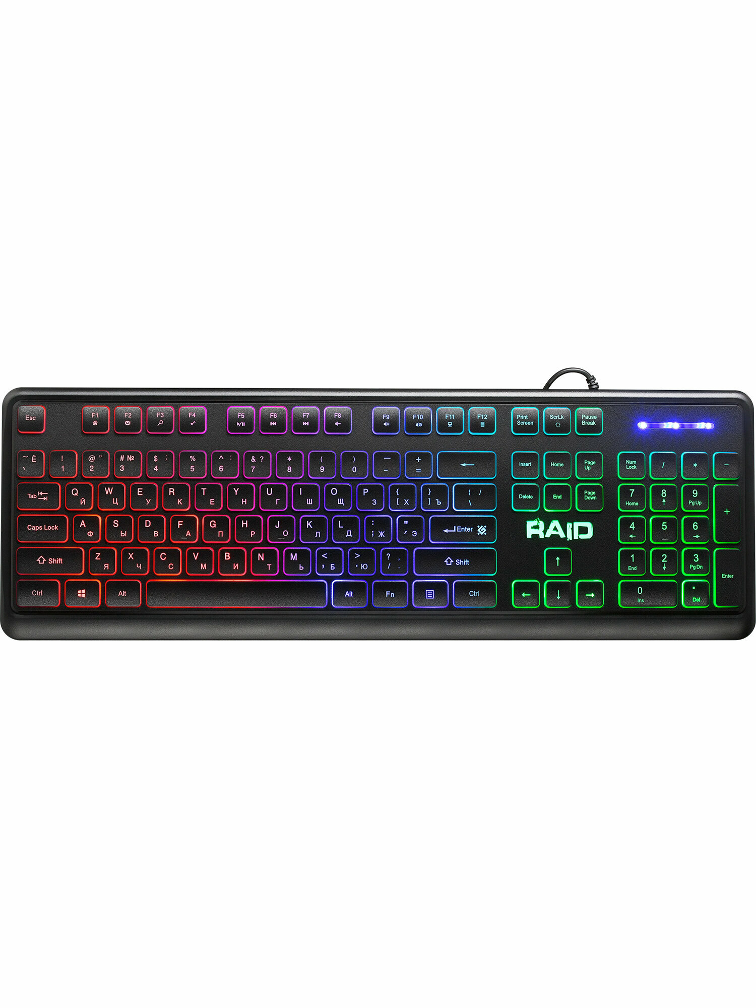 Клавиатура игровая DEFENDER Raid GK-778DL RU Rainbow (45778)